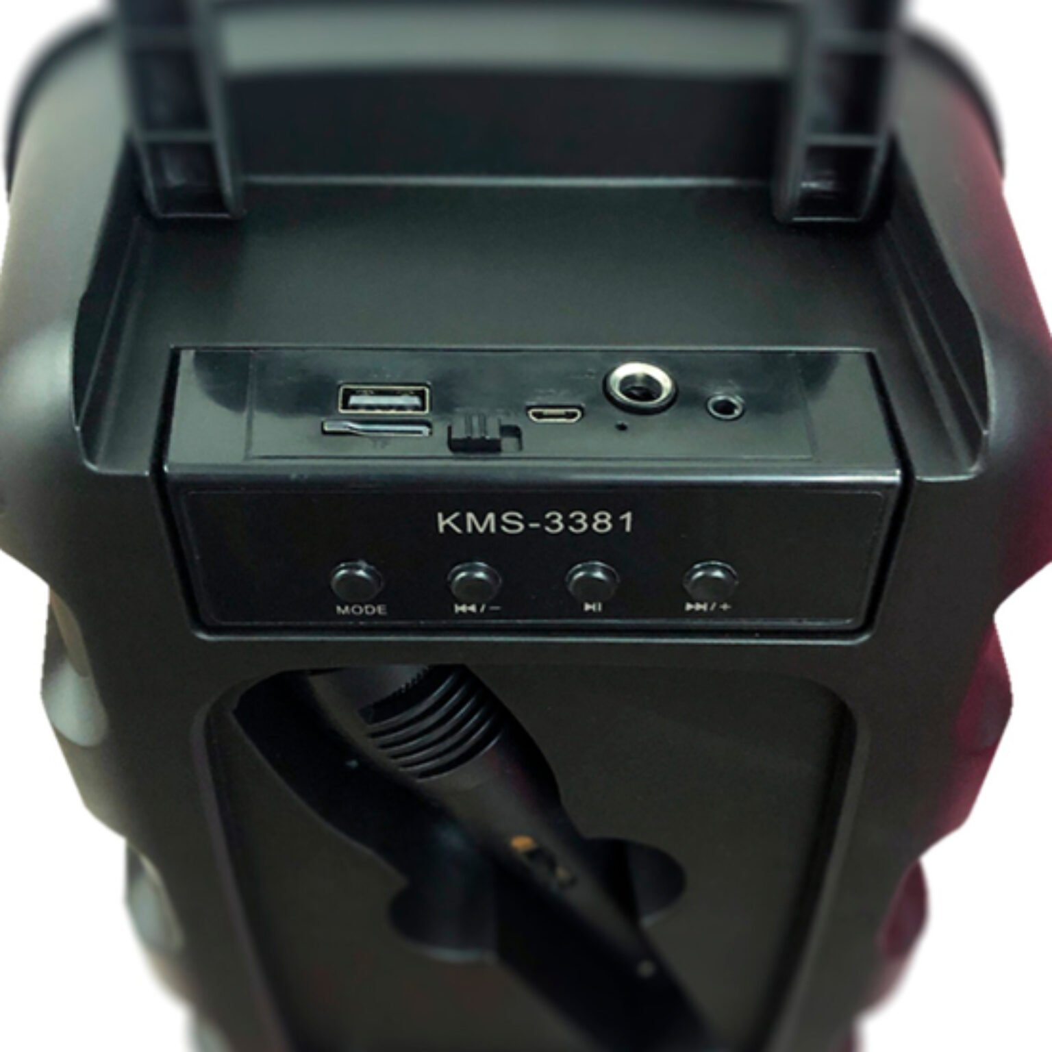 Parlante Portatil Kimiso Bluetooth SD FM con Luz – Negro – tomate.uy